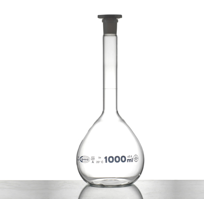 Fiole jaugée classe A a/bouchon, Glassco 25mL - Matériel de Laboratoire